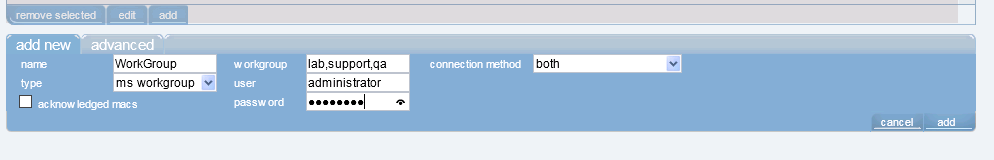 How To: Setting multiple Workgroup authentication