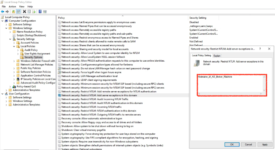AD Broker Setup Fails at “Verifying PAP” Due to NTLM Restriction in Group Policy